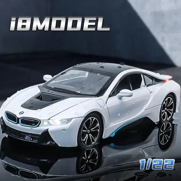 BMW I8 Diecast Model 1:22 Scale White Black | JakeSpecial